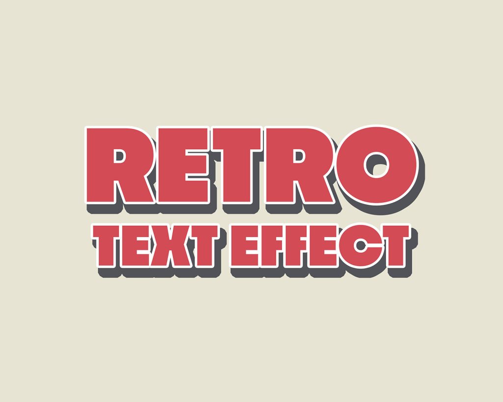 Photoshop retro text styles - marinetolf