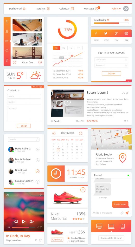 Free Dashboard UI Kit - GraphicsFuel