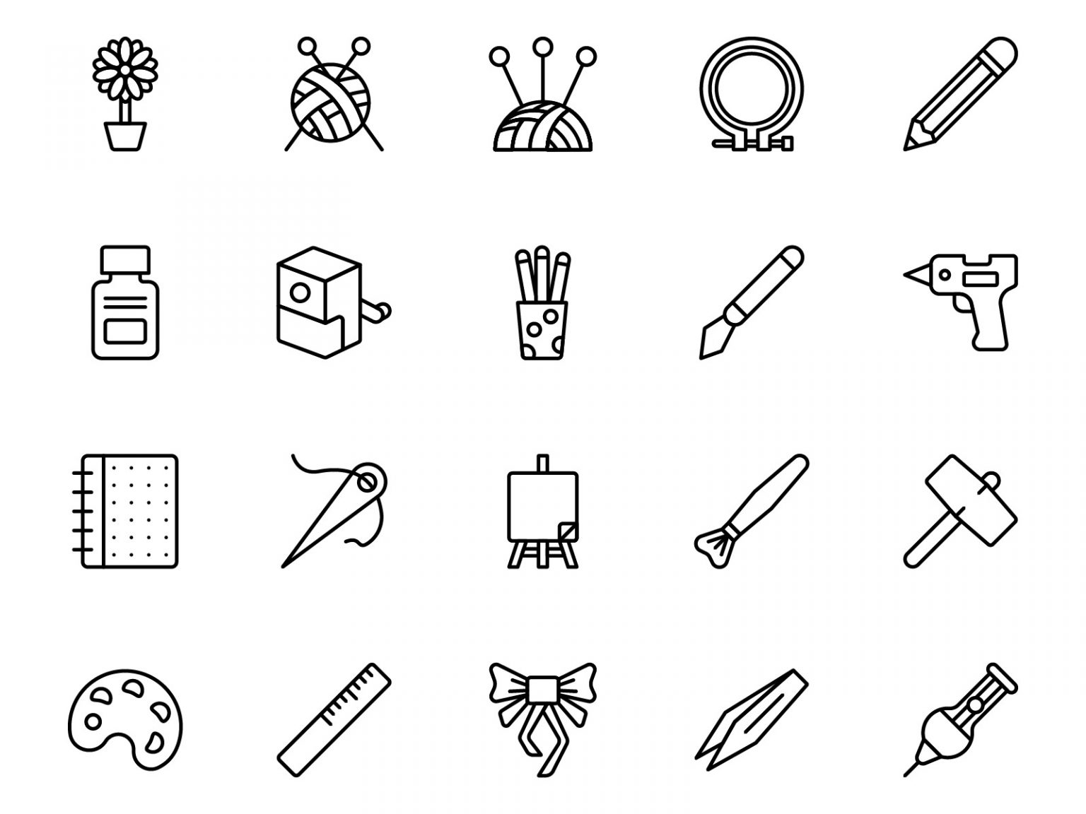 Arts And Crafts Icons Pack - Graphicsfuel